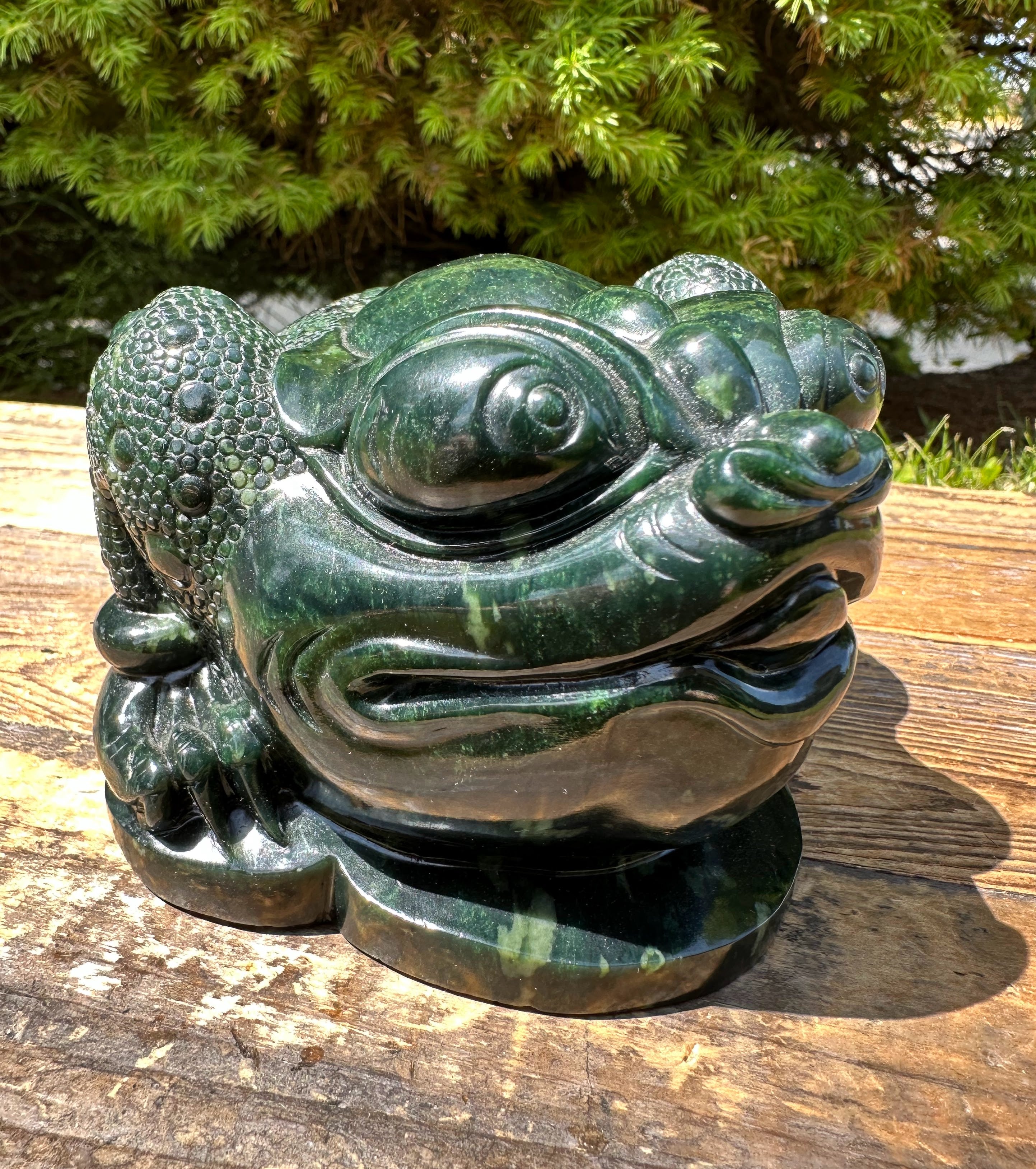 High Quality Dark Green Ogden Jade Toad* 5.25" – Jade Mine