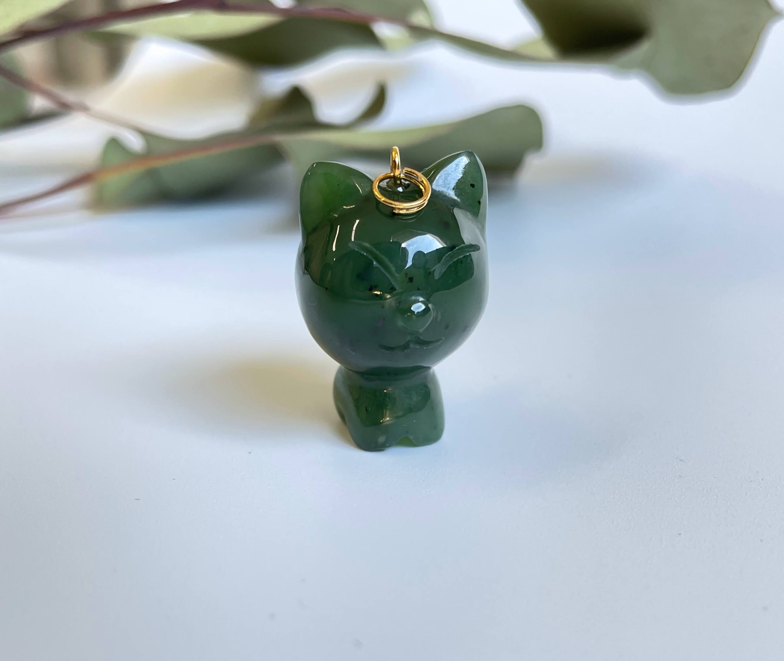 Cartoon Cat Charm – Jade Mine